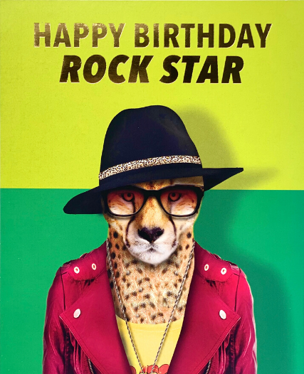 Birthday Rock Star Greeting Card - Animalyser