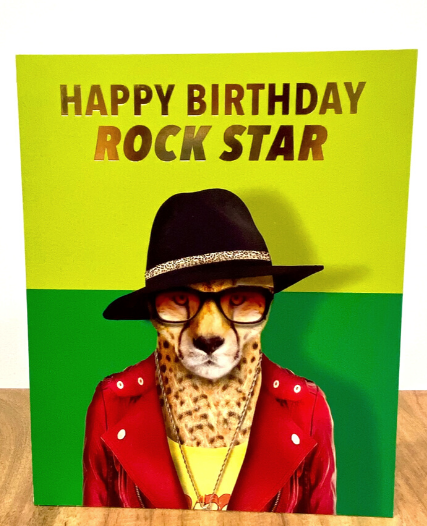 Birthday Rock Star Greeting Card - Animalyser